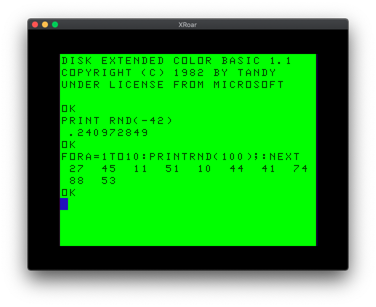 How random is RND in Color BASIC? | Sub-Etha Software