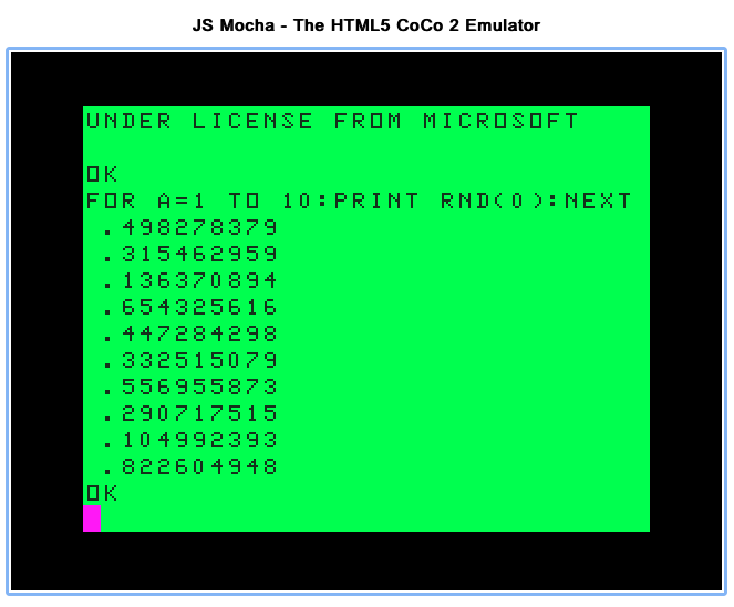 How random is RND in Color BASIC? | Sub-Etha Software