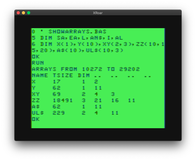 Color BASIC info memory locations. | Sub-Etha Software